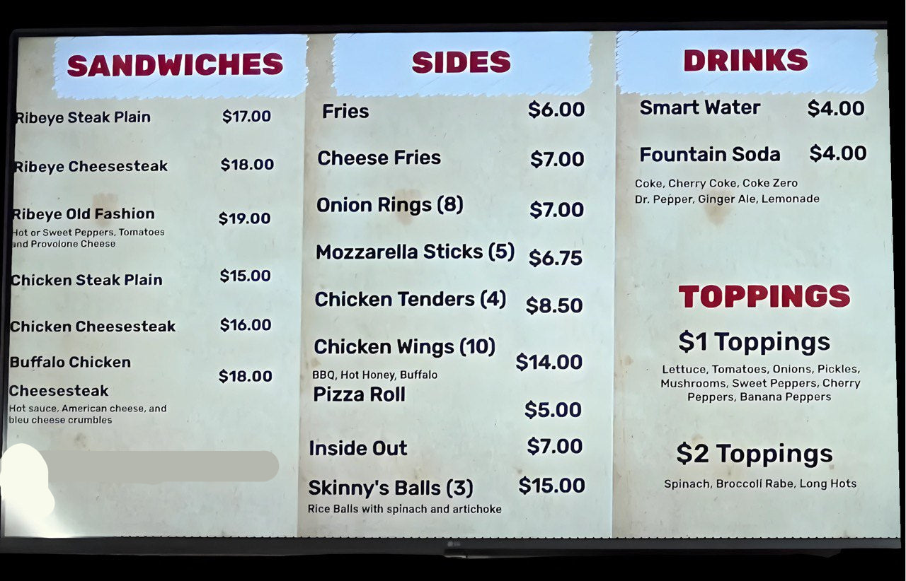Menu – Skinny Joeys